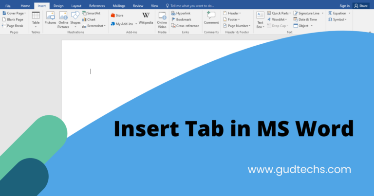 Insert Tab In MS Word - GUDTECHS